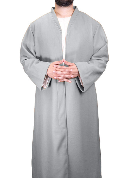 Black Full Sleeve Wool Jubbah Coat - Ibreez Collections